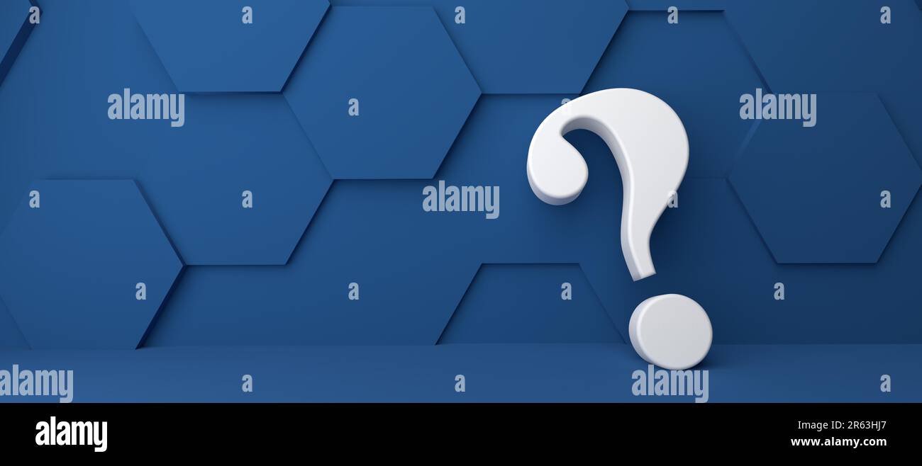 Fine 3d concept with a white question mark icon in a modern classic ...
