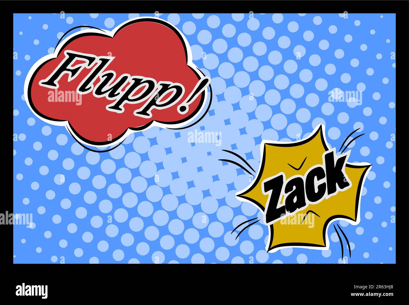 Comic speech bubbles with flupp and zack using as background Stock ...