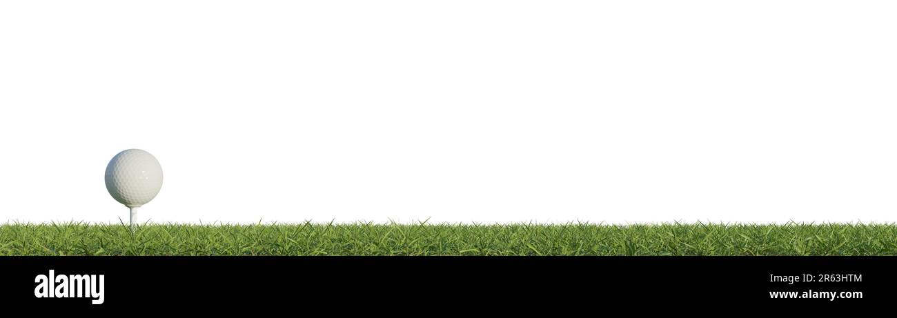 Golf ball on grass panorama background with space for your text, photo ...