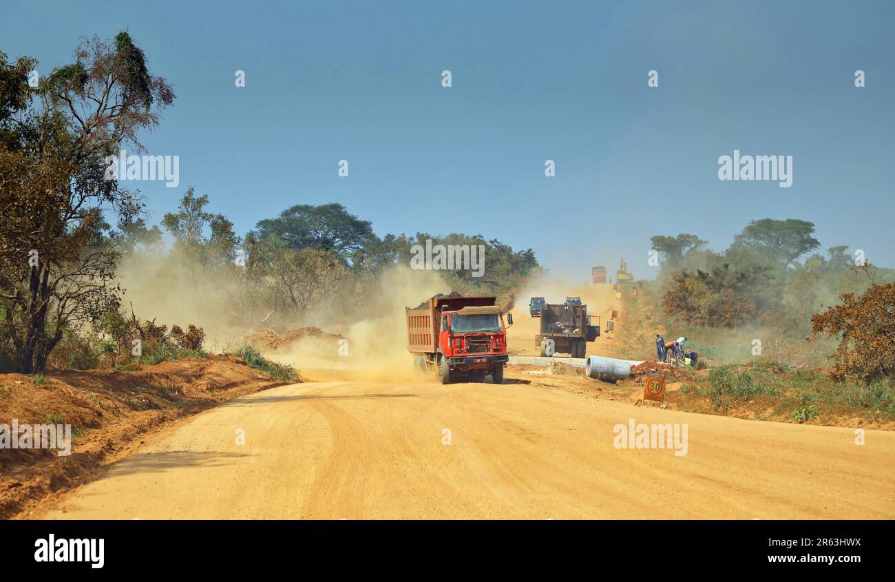 Environmental destruction with road construction at Murchison Falls ...