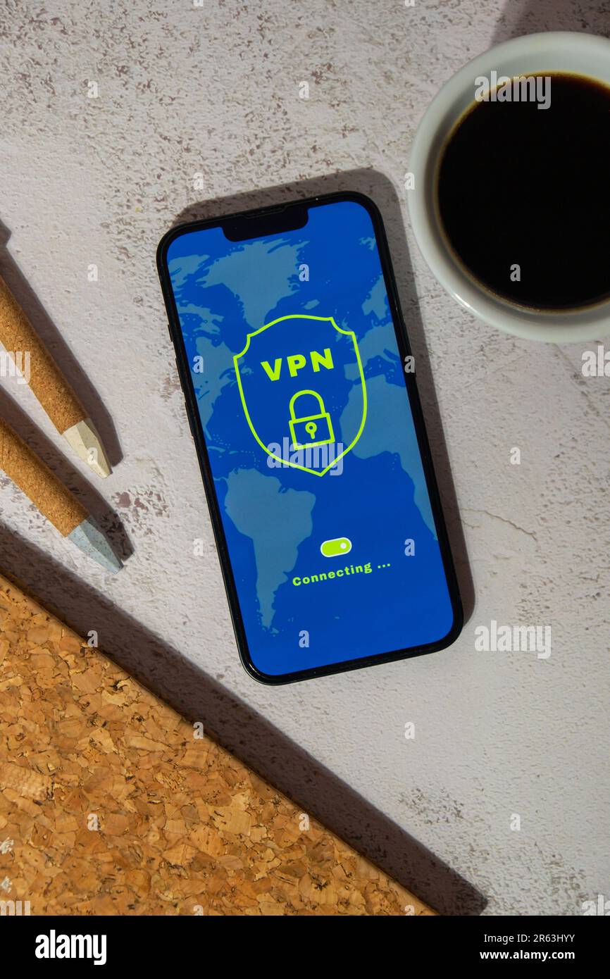 Mobile phone App screen of VPN creation Internet protocols for ...