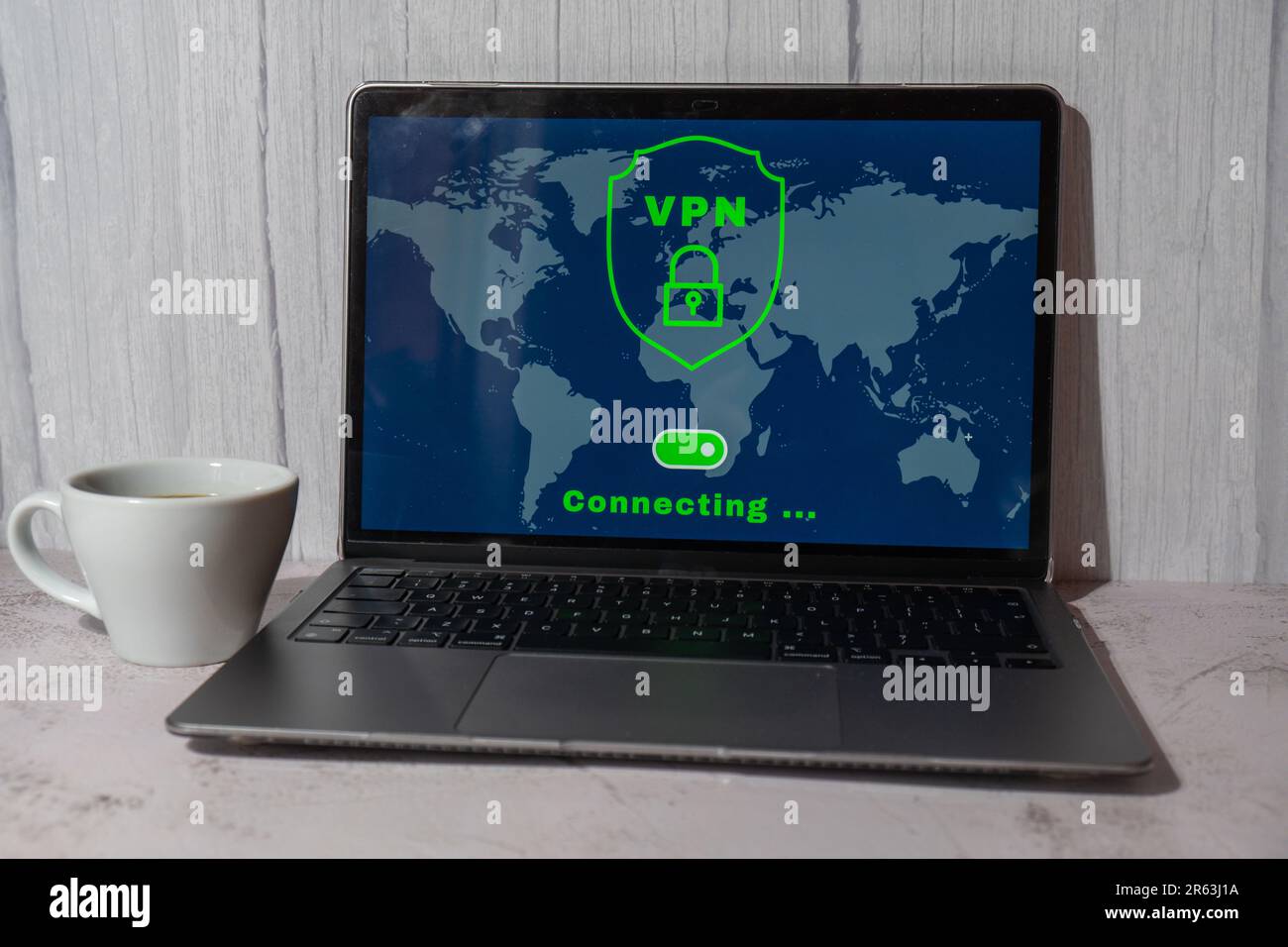 Laptop App Screen Of Vpn Creation Internet Protocols For Protection