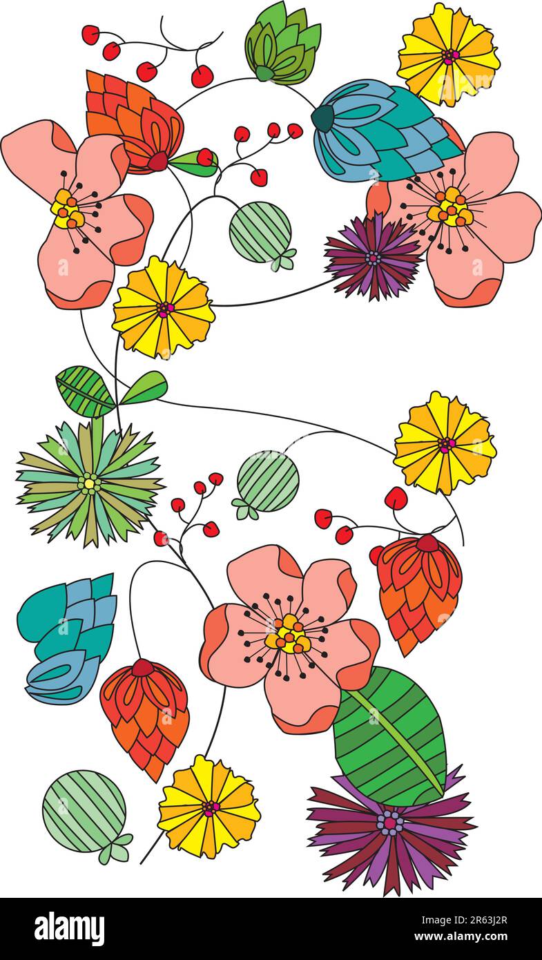 Bloom illustrated Stock Vector Images - Alamy