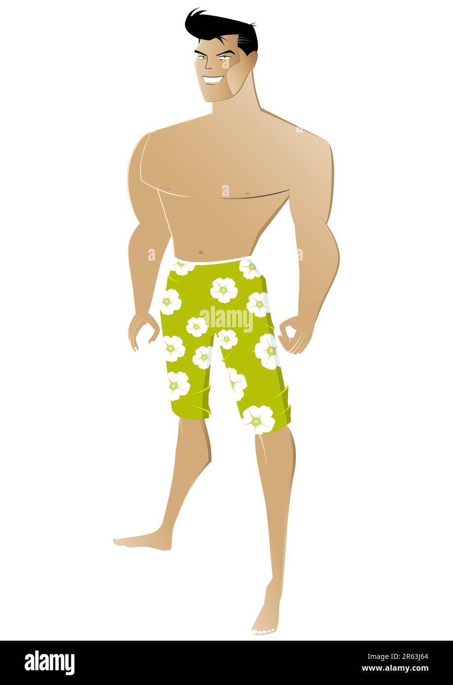 young beach boy posing Stock Vector Image & Art - Alamy