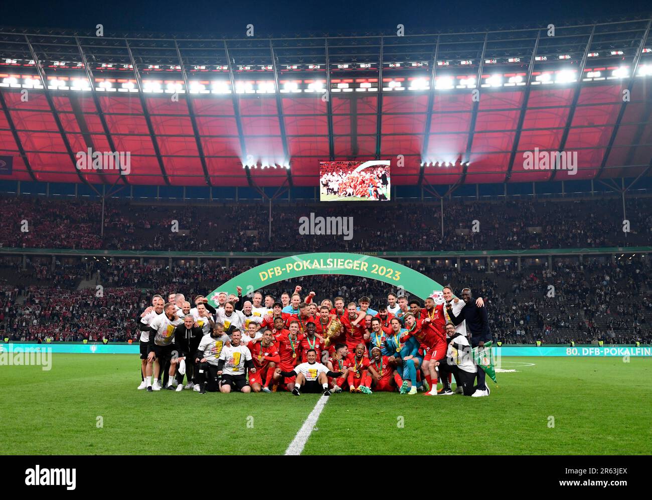 RB Leipzig RBL wins 80th DFB Cup Final, DFB Cup, Final, Cheering under ...