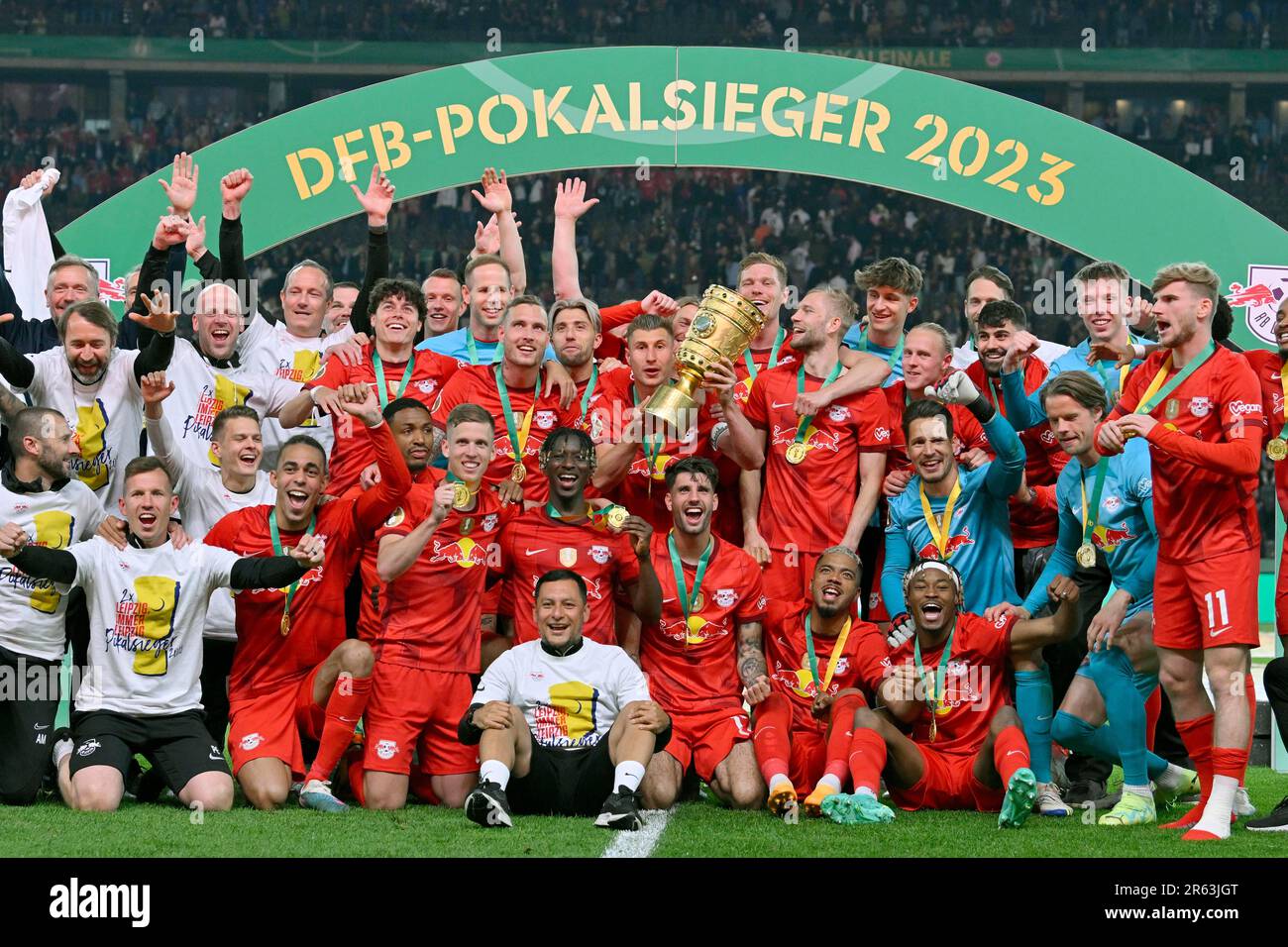 RB Leipzig RBL wins 80th DFB Cup Final, DFB Cup, Final, Cheering under ...