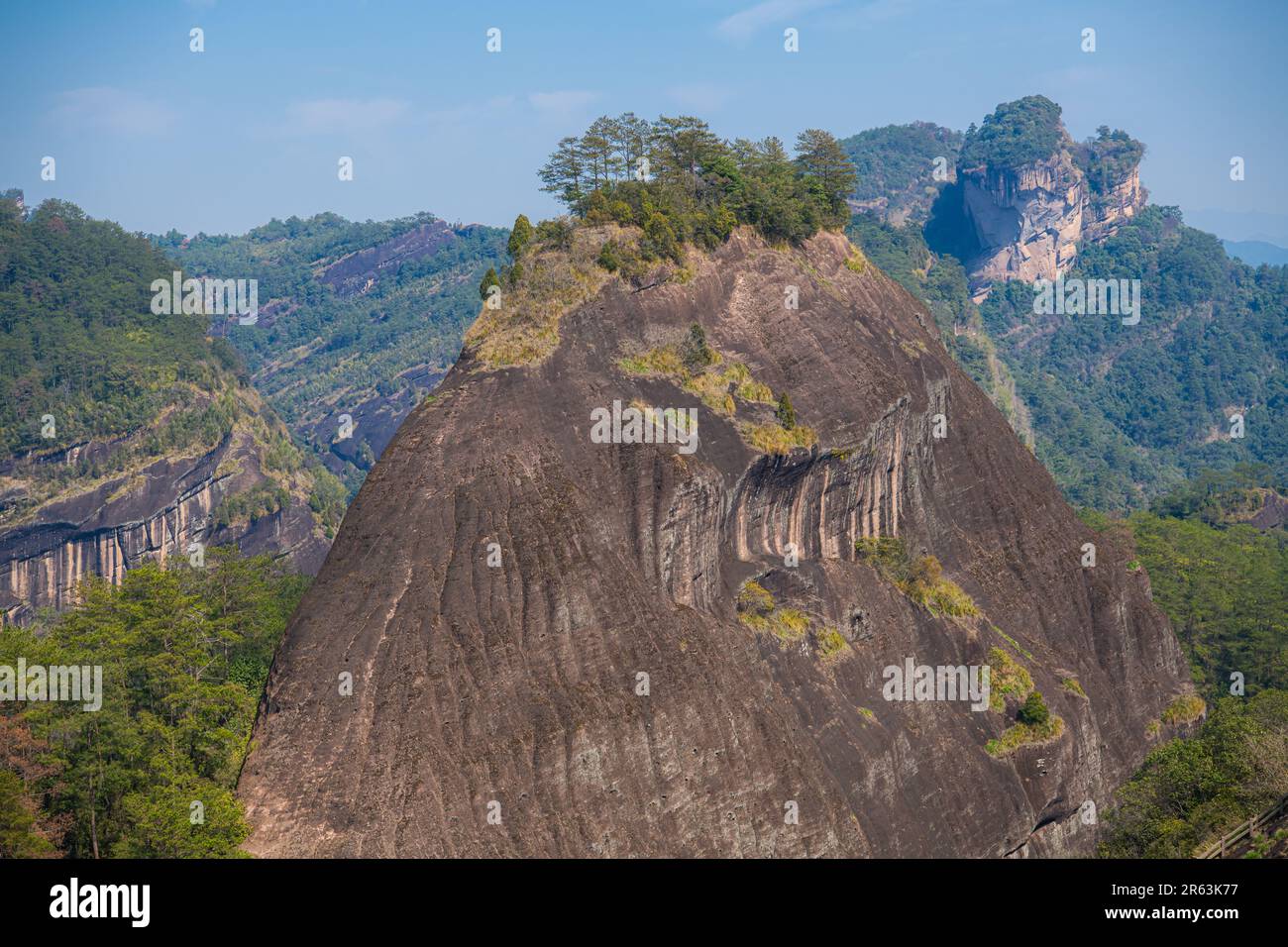 A landscape picture of the mountains and hills of Wuyishan in Fujian ...