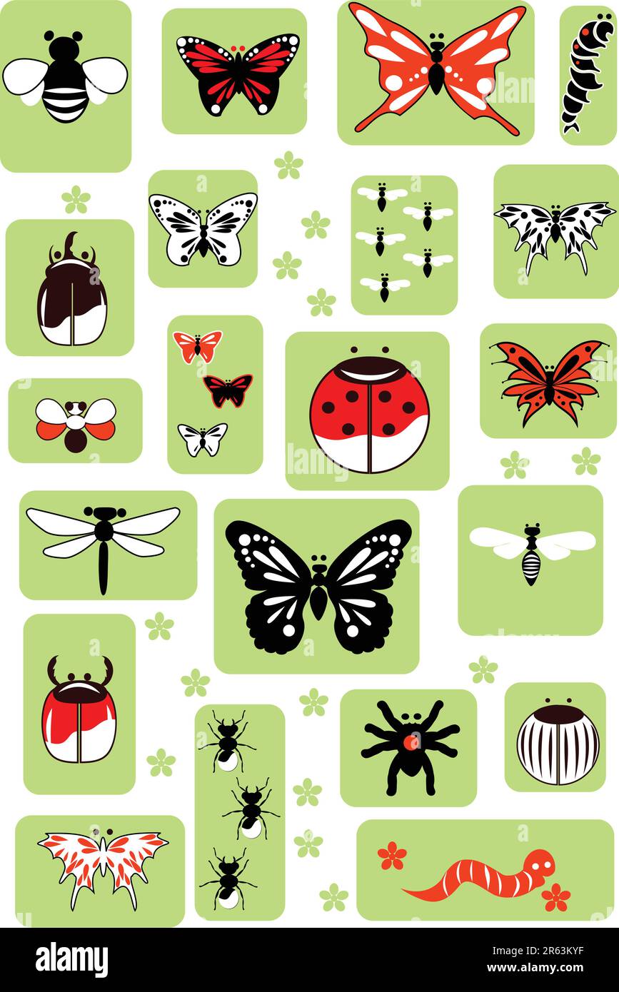 Black insect insects Stock Vector Images - Alamy