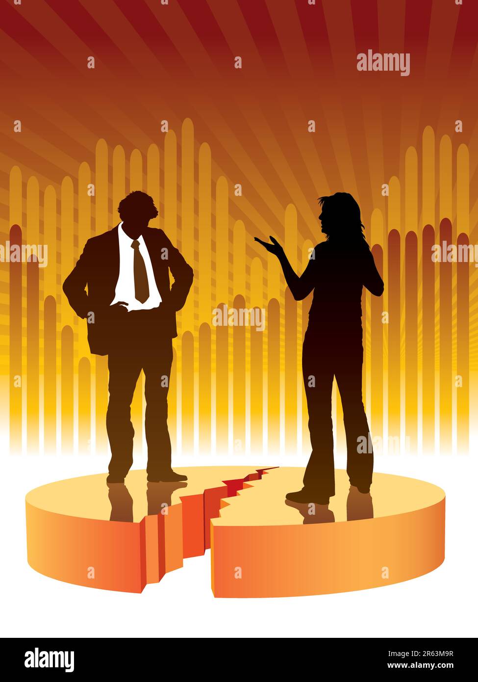 People are talking, graph in the background, conceptual business ...