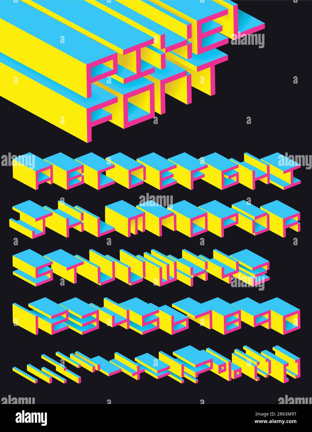 Pixel 3d Stock Vector Images - Alamy