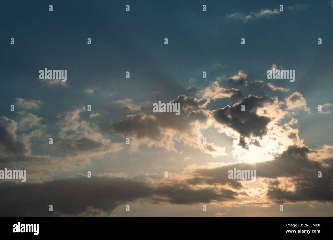Clouds at sunset, sun, landscape format, horizontal Stock Photo - Alamy
