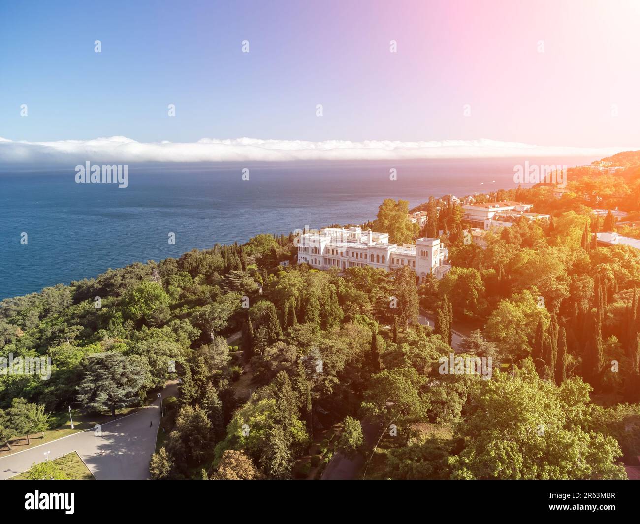 Aerial View of Livadia Palace - located on the shores of the Black Sea ...
