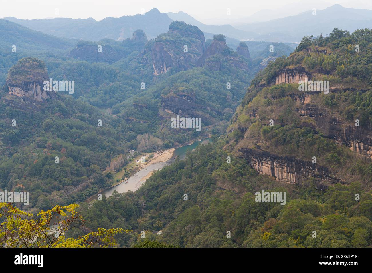 Wuyishan mountains in Fujian Province, China. Scenic view over the ...