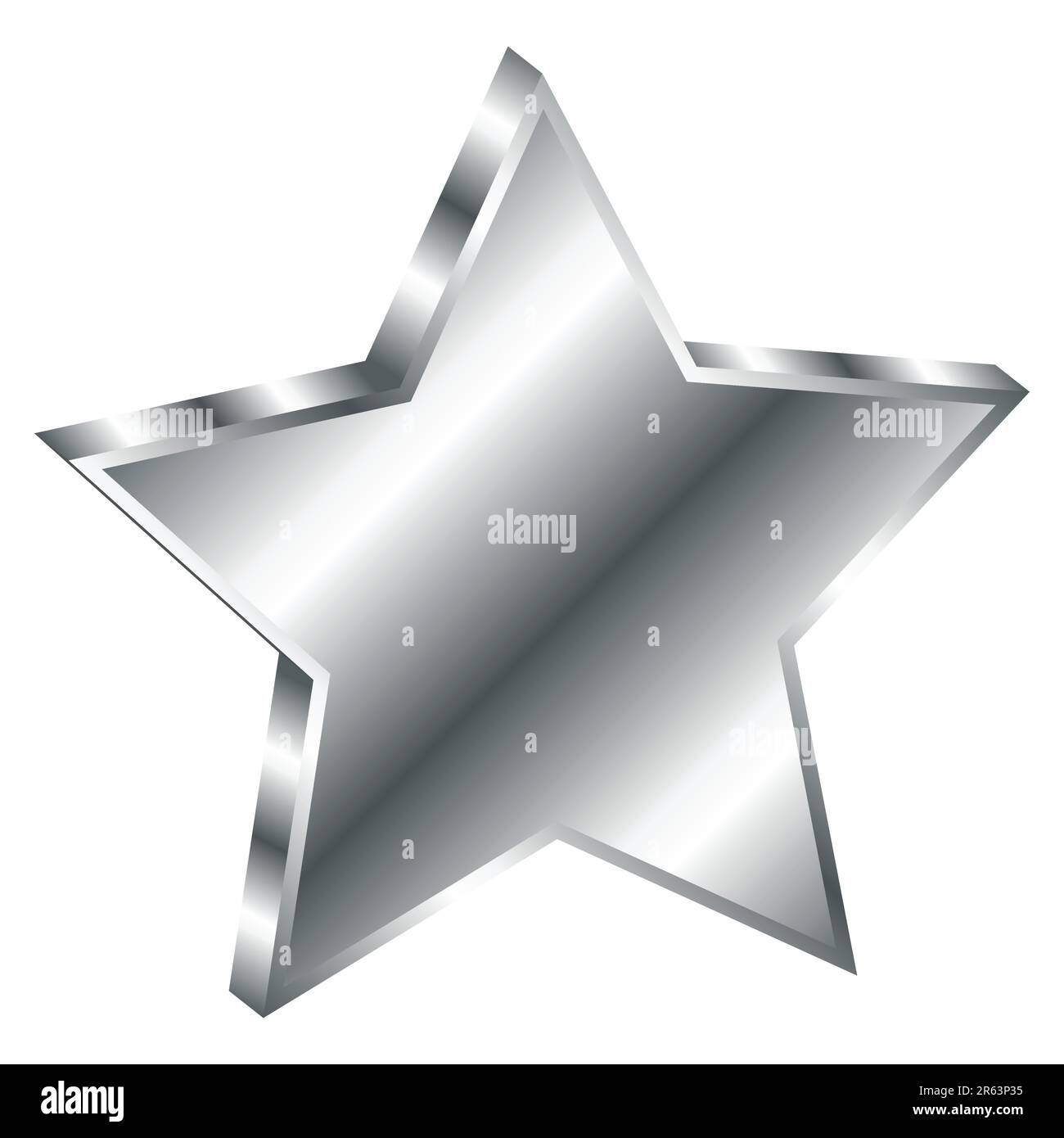 Silver star isolated over white background Stock Vector Image & Art - Alamy