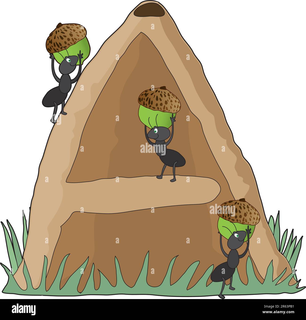 Anthill in the grass Stock Vector Images - Alamy