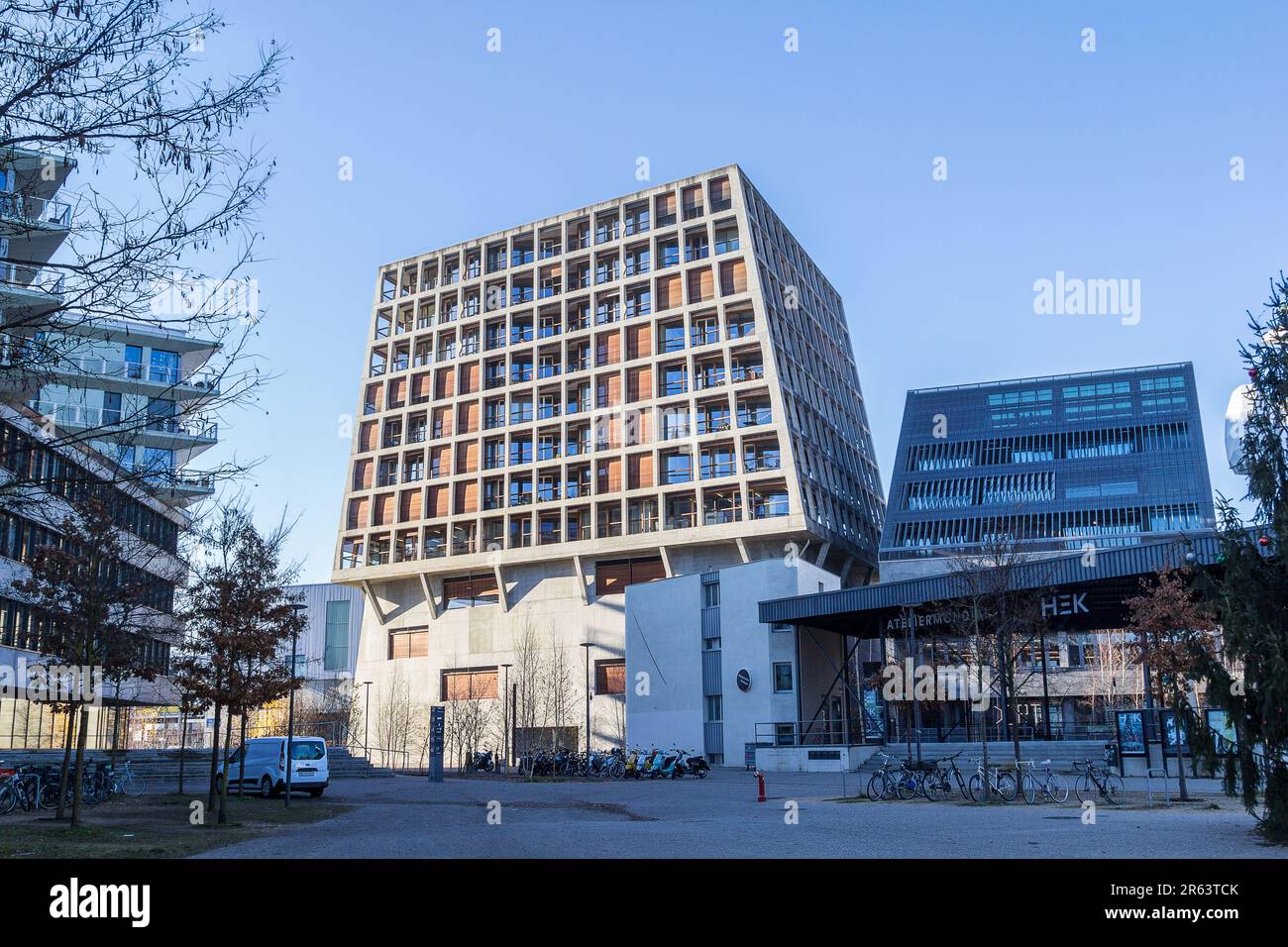 Basel, Switzerland - Dezember 13. 2021: The modern residential building ...