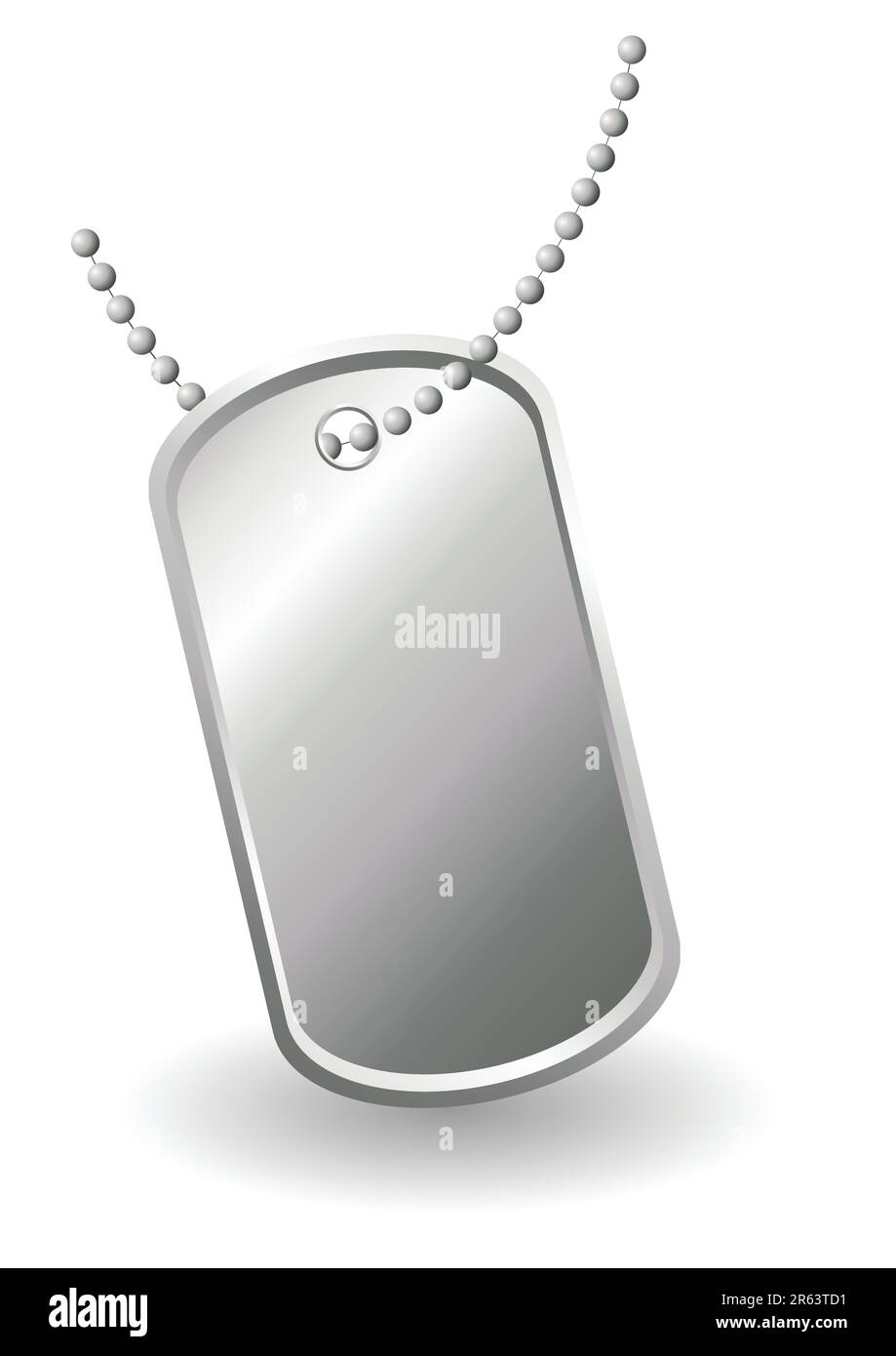 Dog tags or identity plates with copy space over white background Stock ...