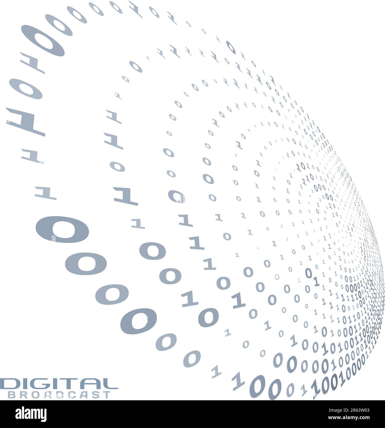 Digital Broadcast Visualization Circle Of Binary Code With Ones And Zeros Vector Graphic