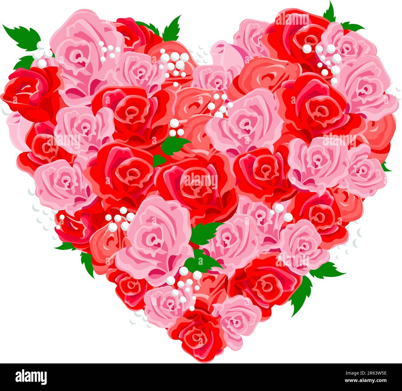 Valentine rose heart shape. Vector illustration Stock Vector Image ...