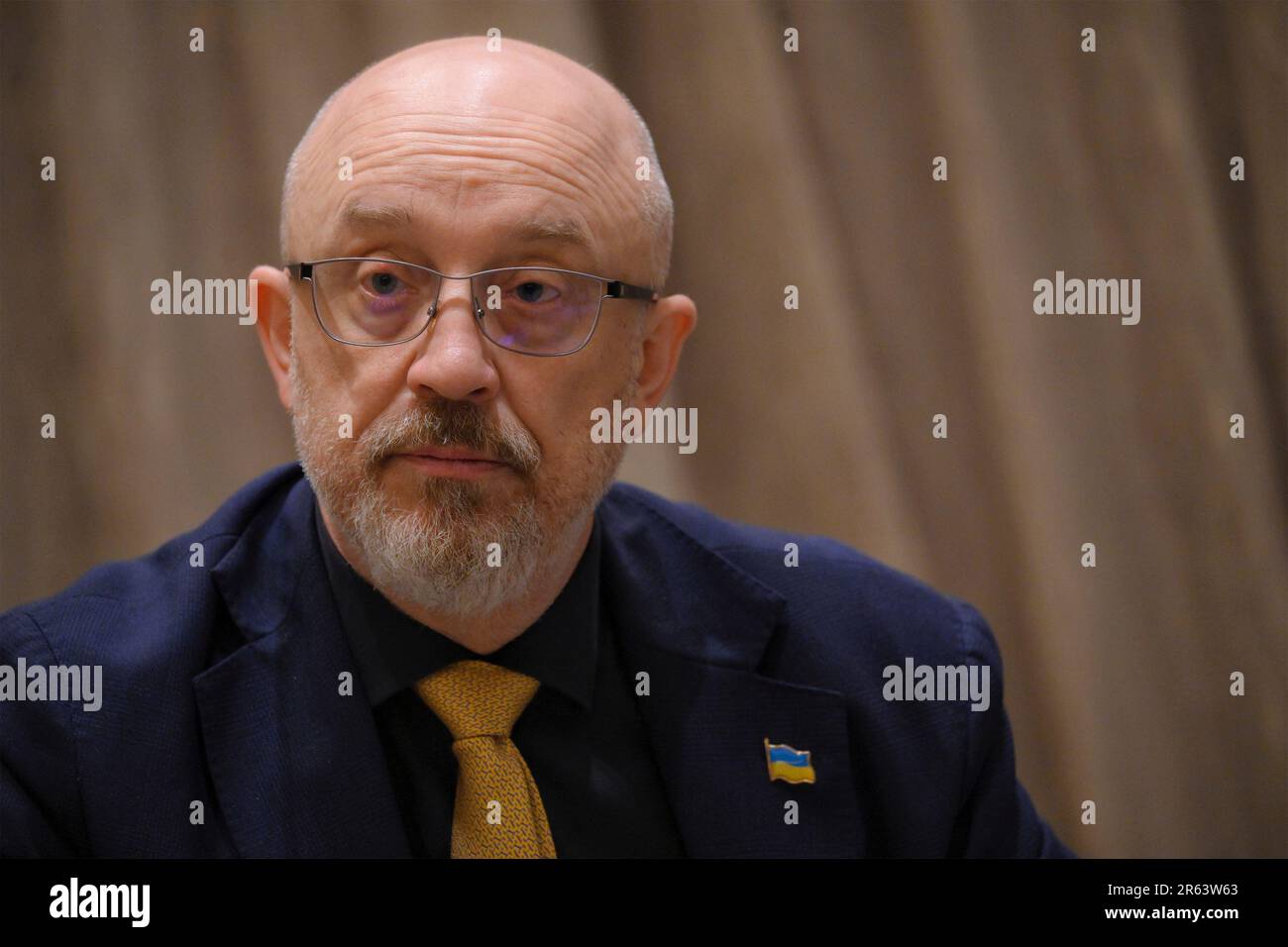 Ukraine Minister of Defence Oleksii Reznikov, pictured on 4 June 2023 ...