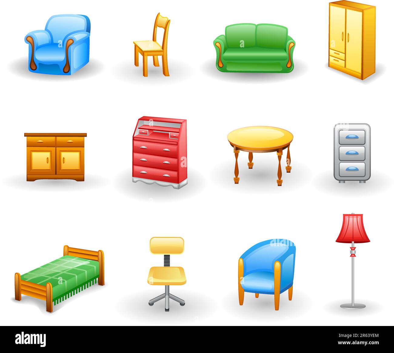 Furniture icon set. Isolated on a white background Stock Vector Image ...