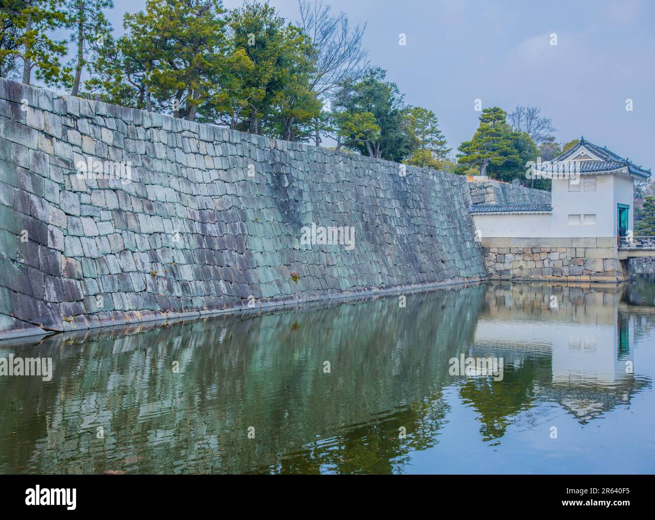 Outer moat of Nijo Castle and East Main Gate Stock Photo - Alamy
