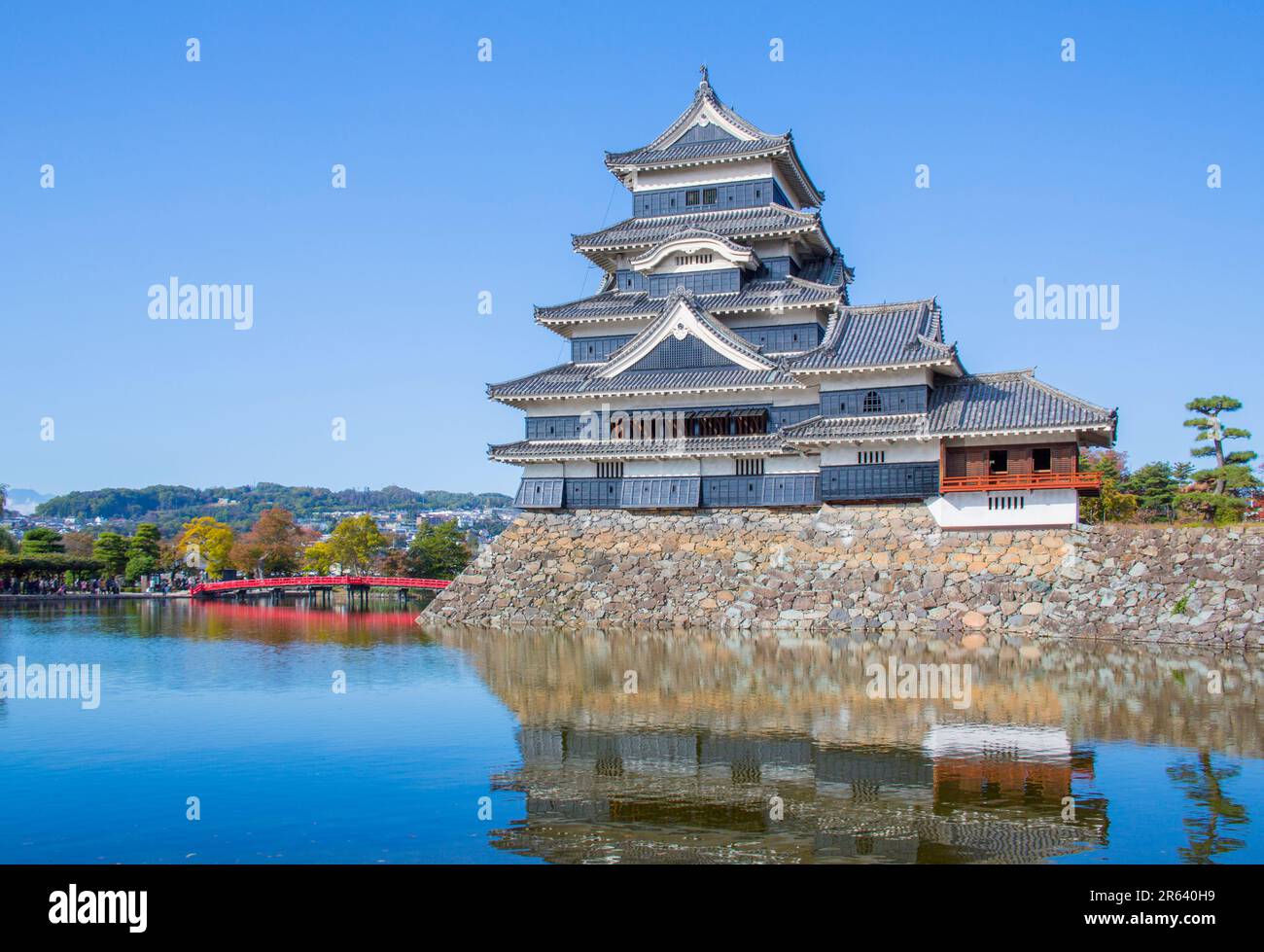 Matsumoto Castle and inner moat Stock Photo - Alamy
