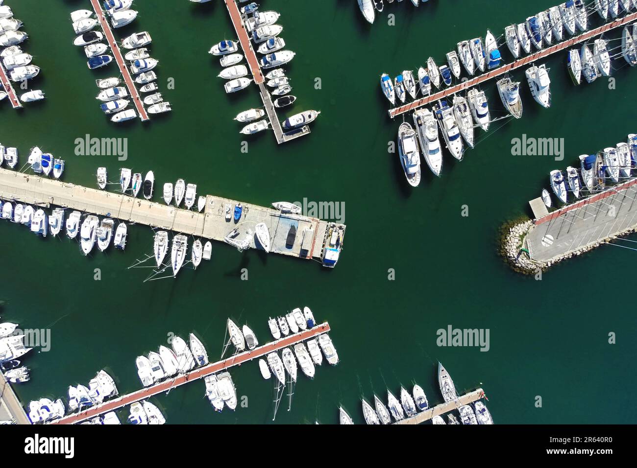 Boat and yacht parking. port, Top view Stock Photo - Alamy