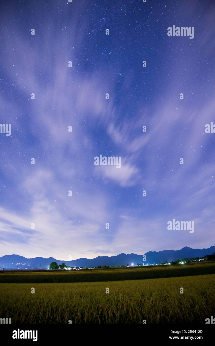 Yatsugatake mountain range and starry sky Stock Photo - Alamy