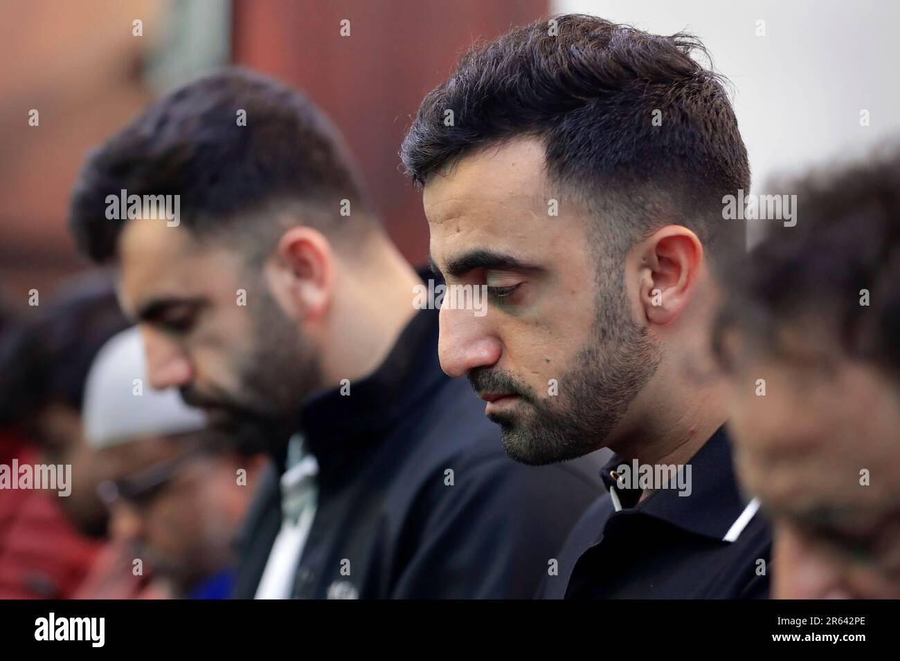 Brothers Samiullah Safi, left, and Abdul Wasi Safi, right, pray during ...
