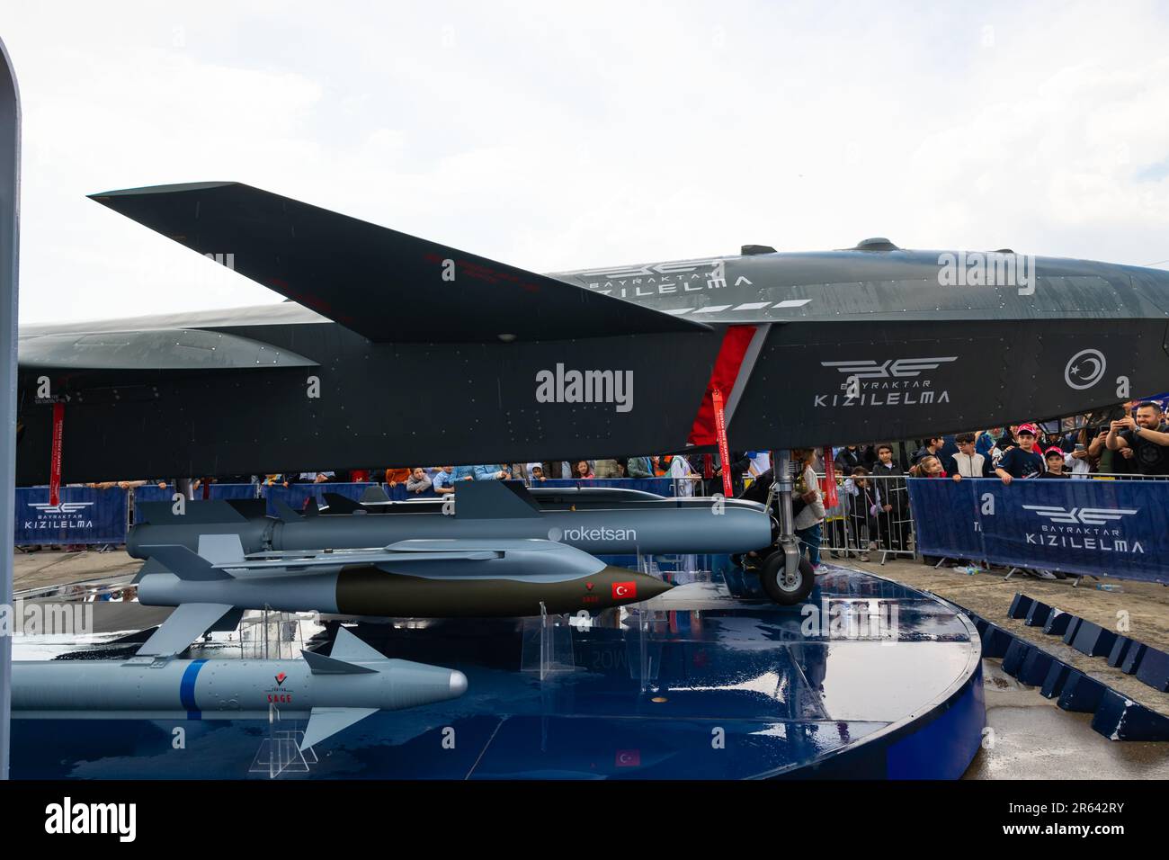 Bayraktar KIZILELMA UCAV with rockets and guns. Defense industry of ...