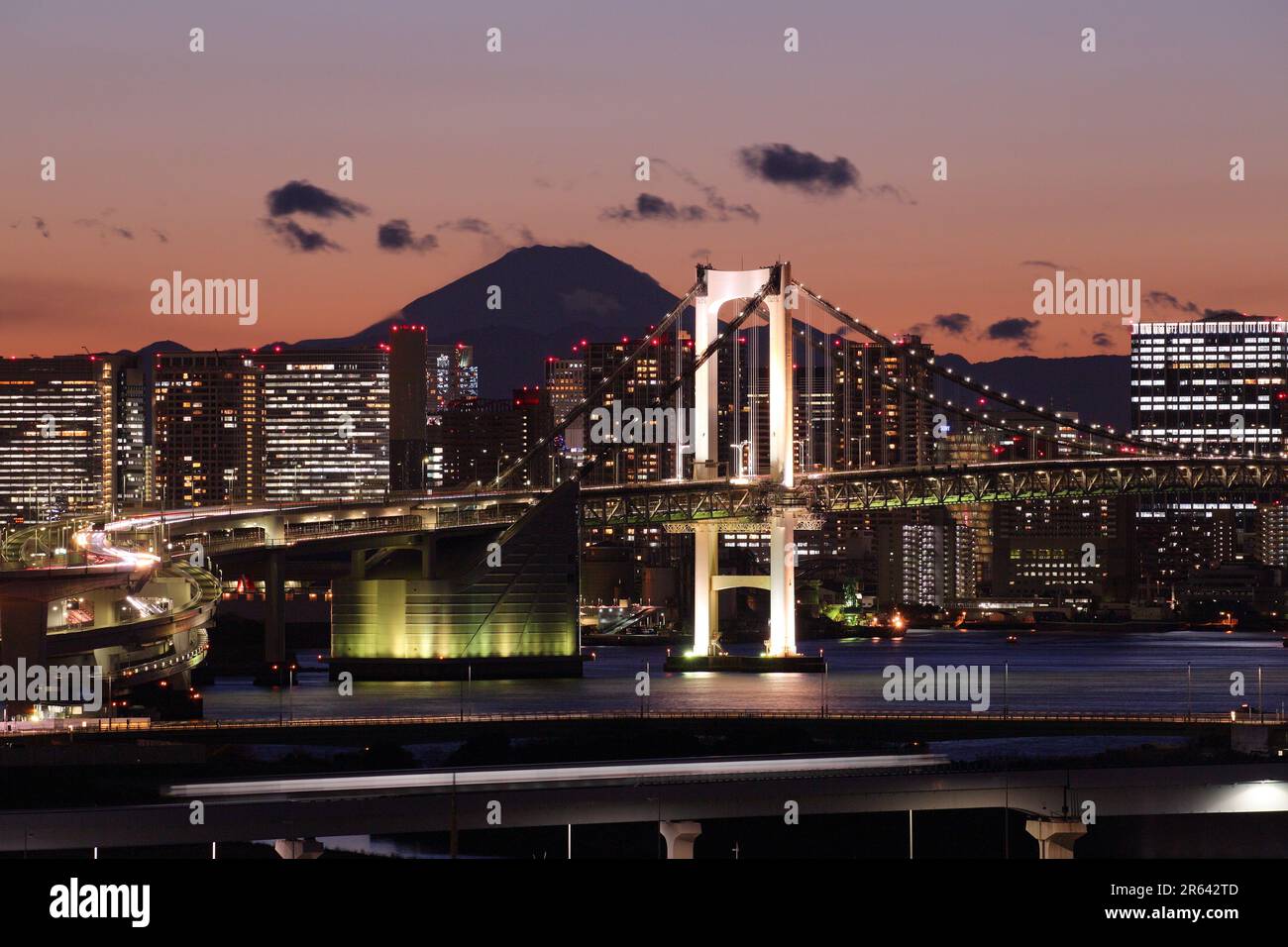 Rainbow Bridge and Mount Fuji Stock Photo - Alamy