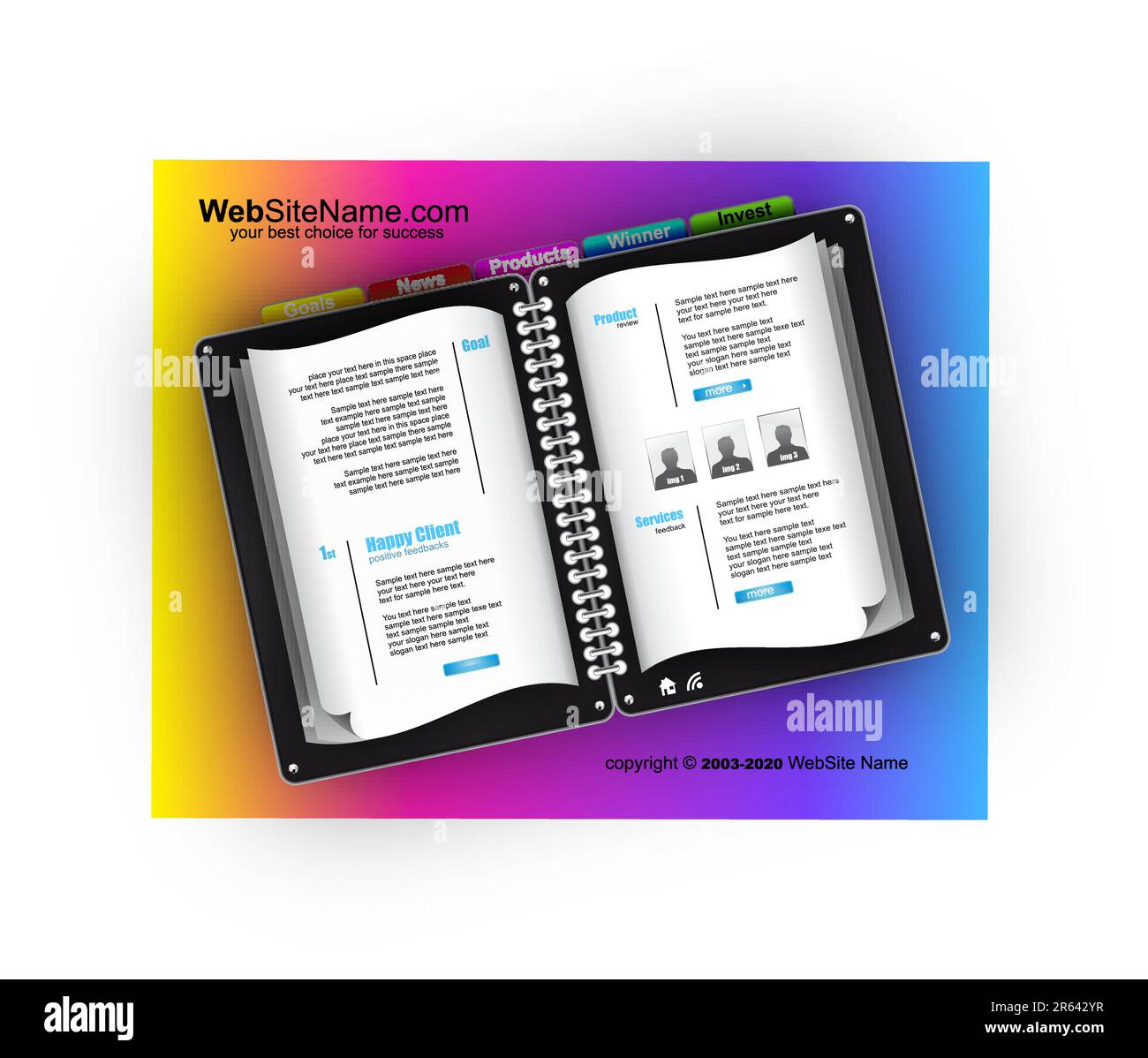 Abstract and Original Style Futuristic WebSite Template Stock Vector ...