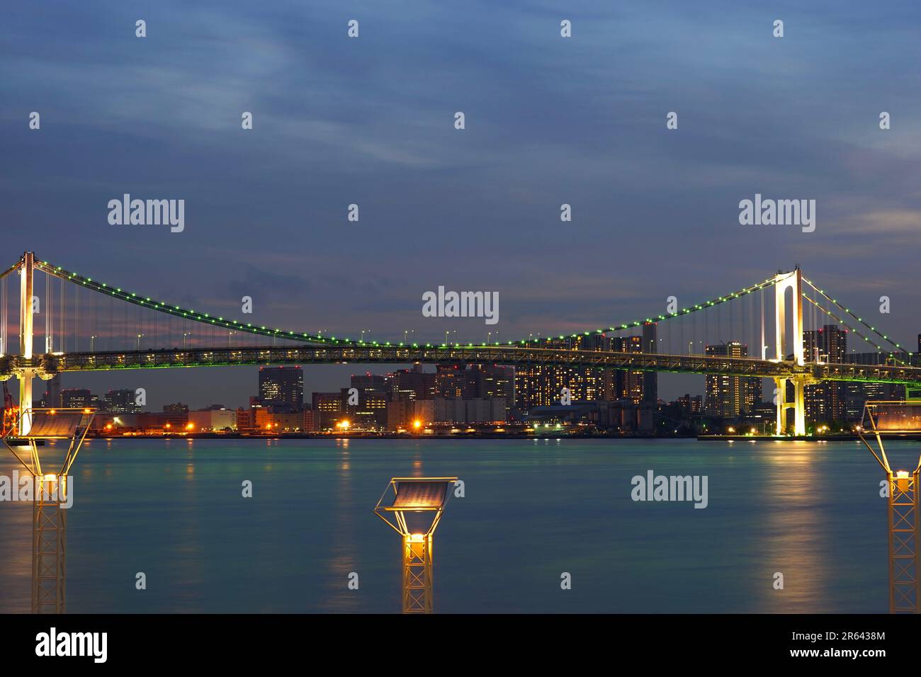 Illuminated Rainbow Bridge Stock Photo - Alamy
