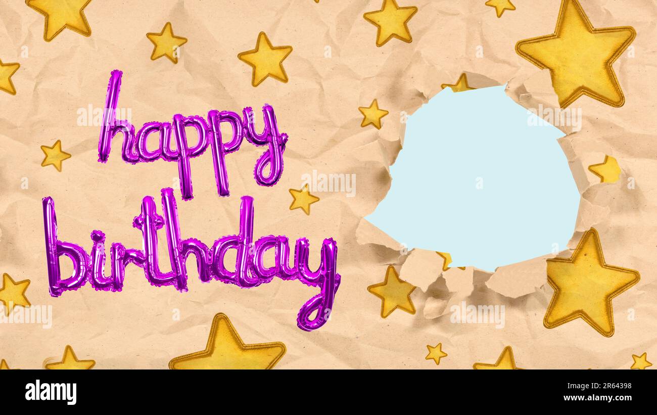Happy birthday greetings with empty spaces on a colored background ...