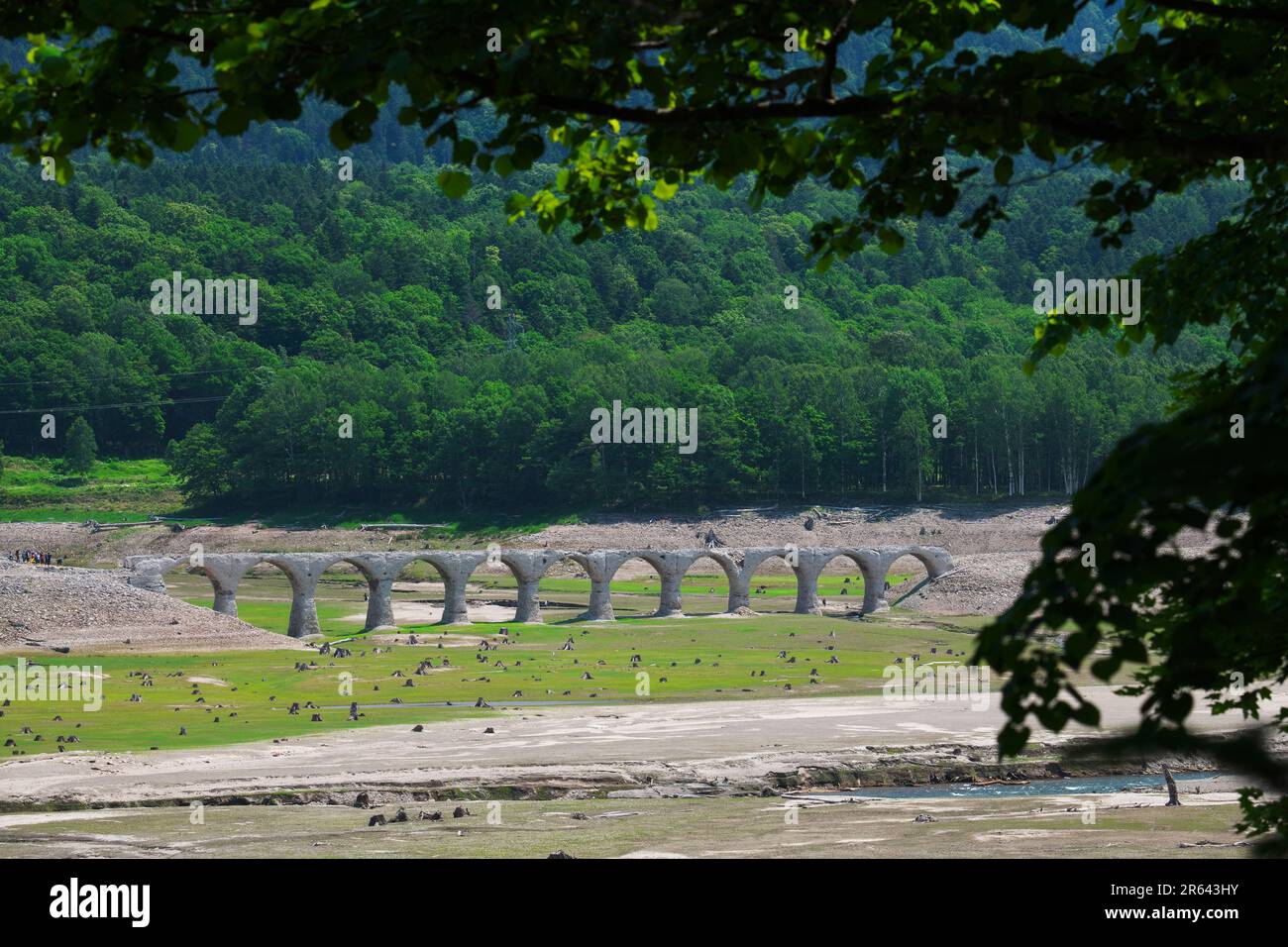 Taushubetsu River Bridge at Lake Nukabira Stock Photo - Alamy