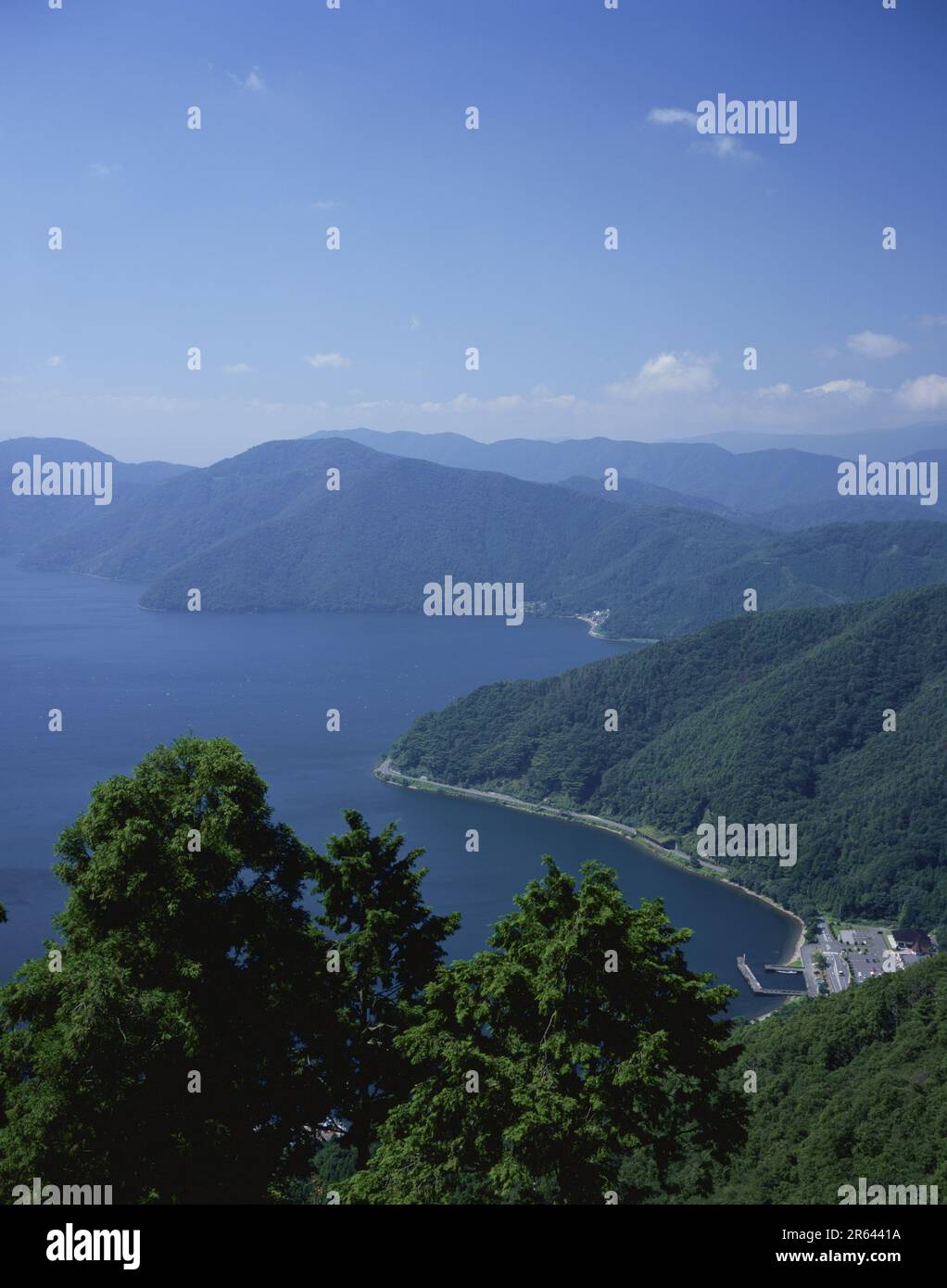 Lake Biwa and mountain range Stock Photo - Alamy