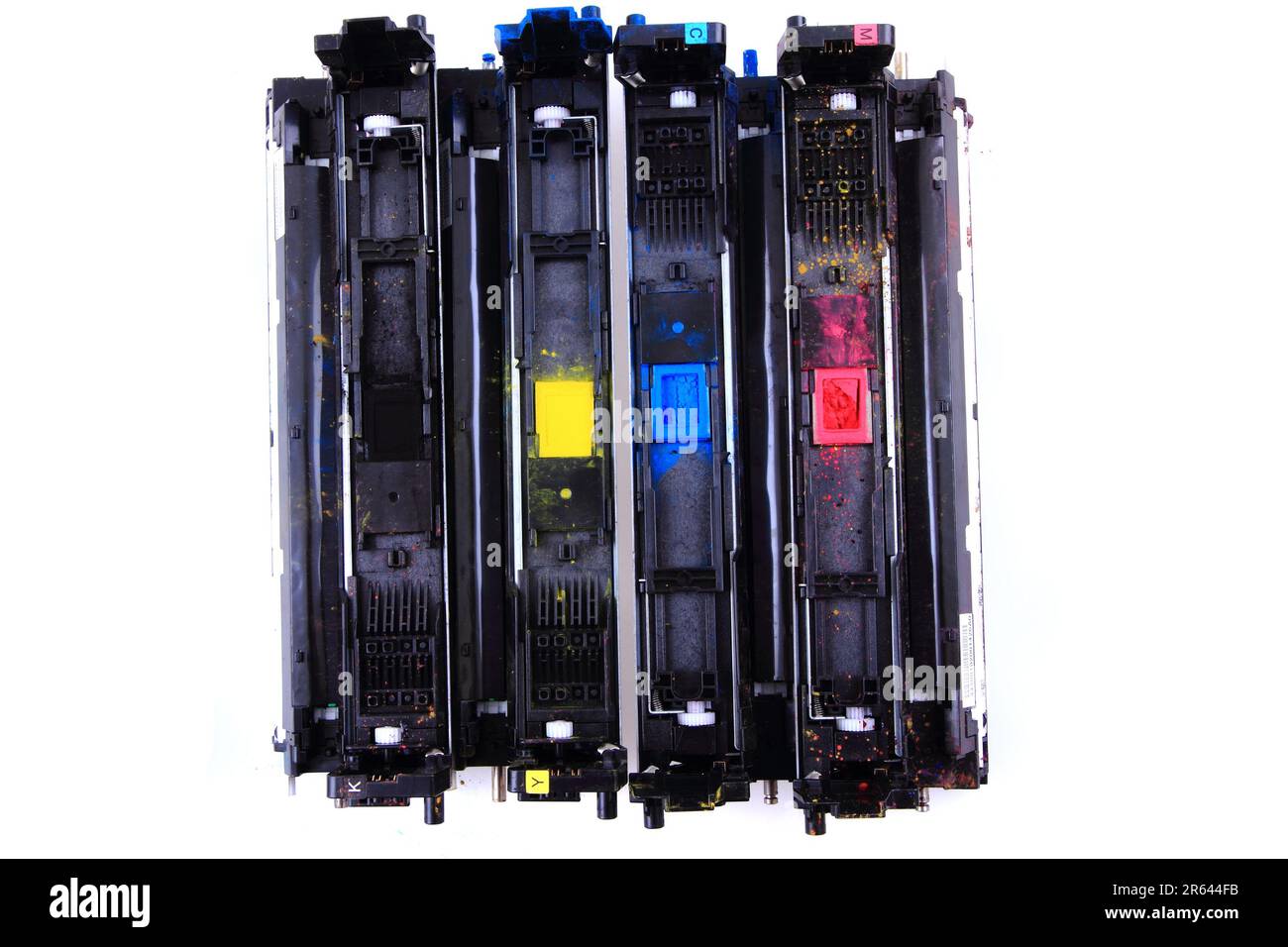 color cmyk toners isolated on the white background Stock Photo - Alamy