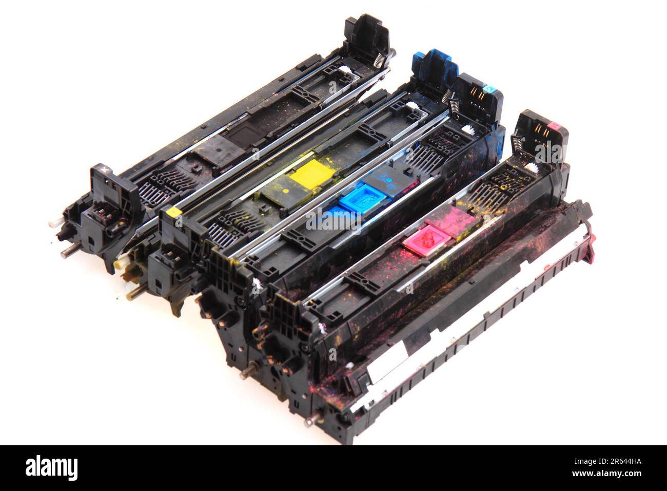 color cmyk toners isolated on the white background Stock Photo - Alamy