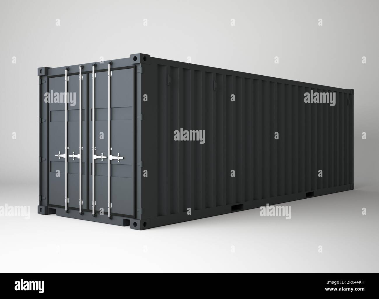 3d rendering of gray container cargo on white background Stock Photo ...