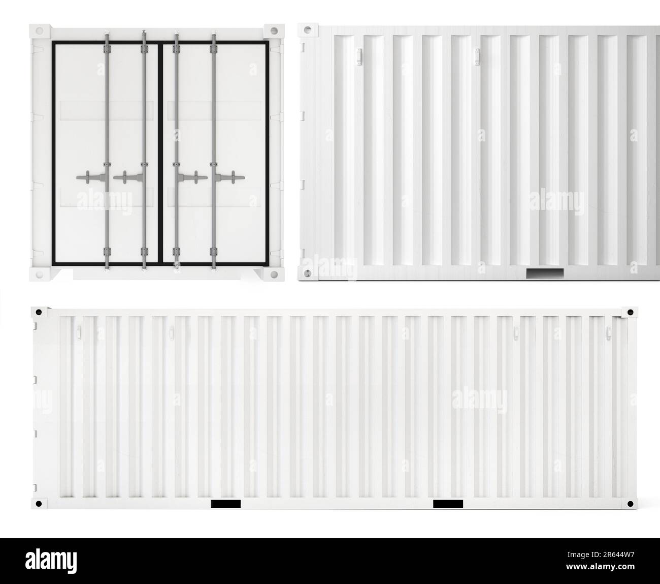 3d rendering of white container cargo on white background Stock Photo ...