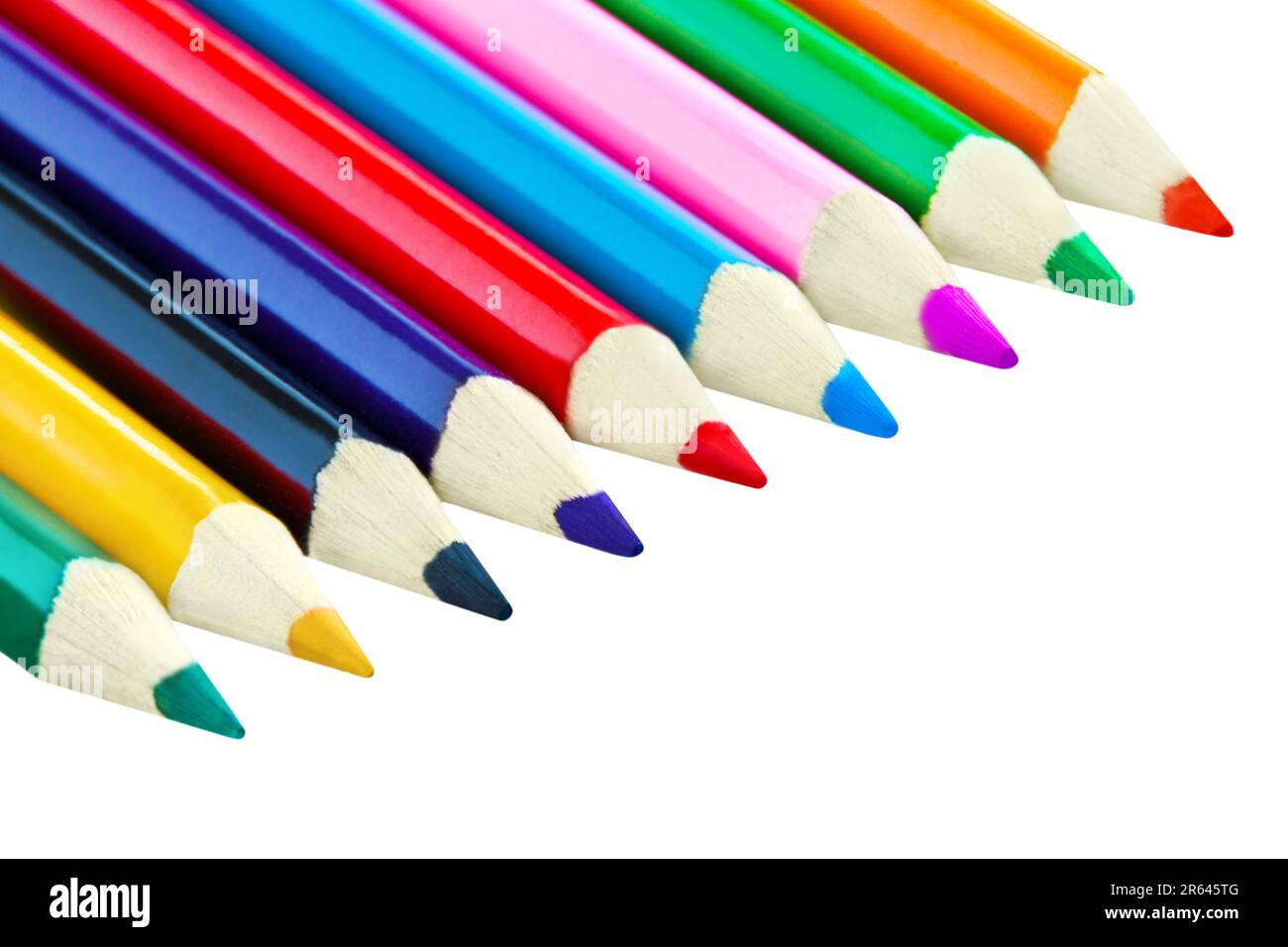 Colored crayons isolated on white background Stock Photo - Alamy