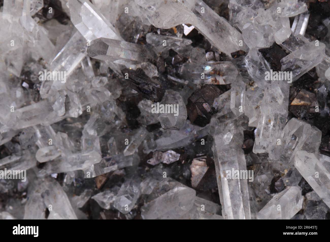 white rock-crystal with galenite texture as very nice mineral ...