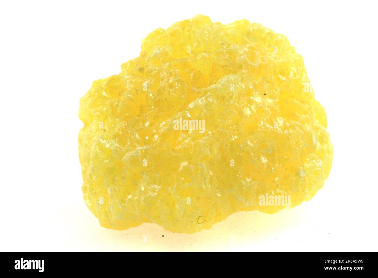 yellow sulphur mineral isolated on the white background Stock Photo - Alamy