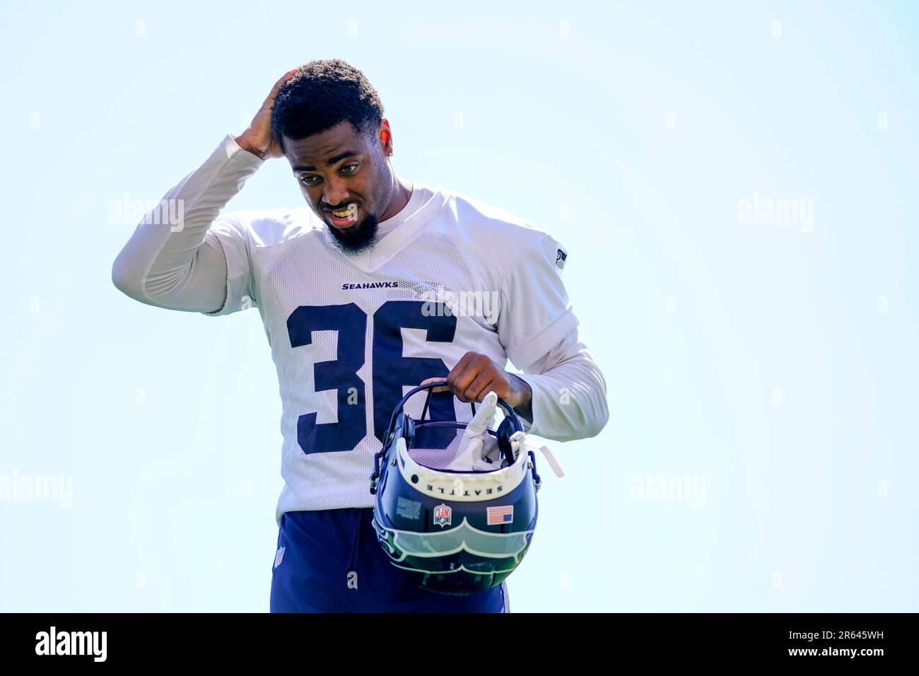 Seattle Seahawks safety Christian Young (36) walks off the field after ...