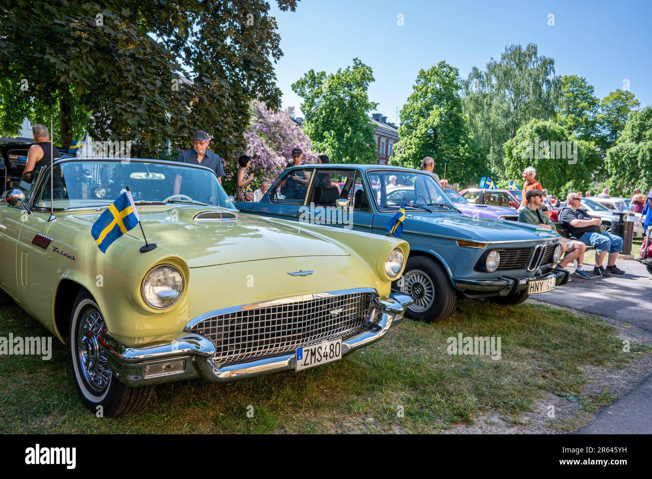 Swedish National day celebration in the Olai Park June 6 2023. Vintage ...