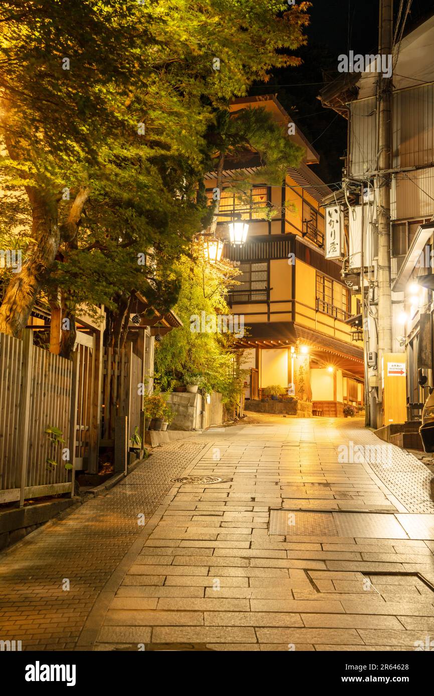Evening view of Shibu Onsen Stock Photo - Alamy