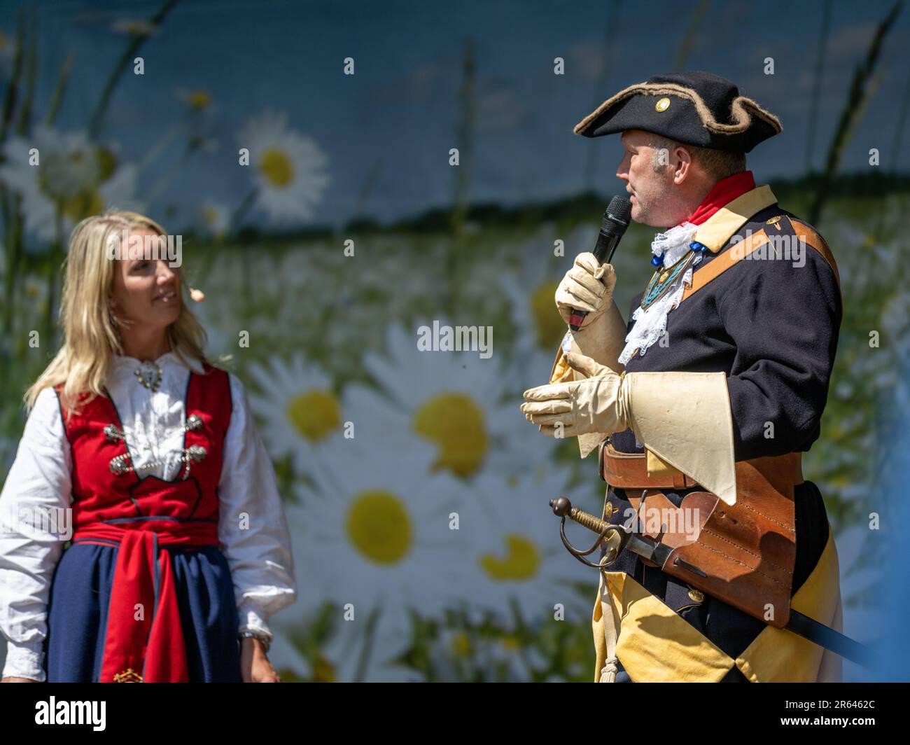 National day celebration in the Olai Park of Norrkoping. Norrkoping is ...