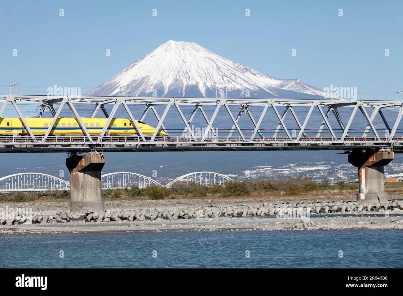 Mount Fuji and Shinkansen Stock Photo - Alamy