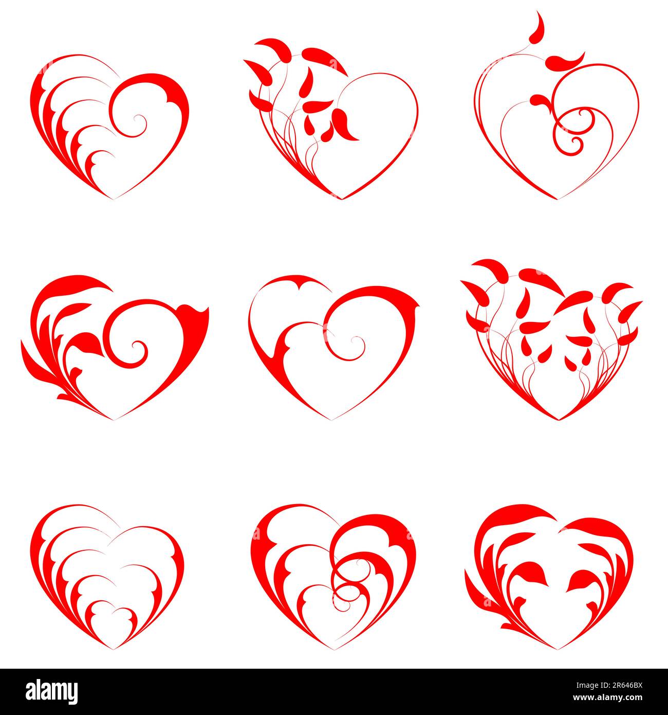 Nine red hearts hi-res stock photography and images - Alamy
